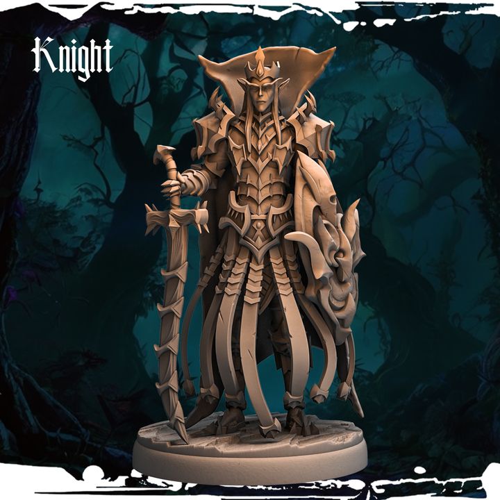 3D Printable Dark Elf Knight - 12 poses - Army of Darkness: Dark Elves by Monolith Arts